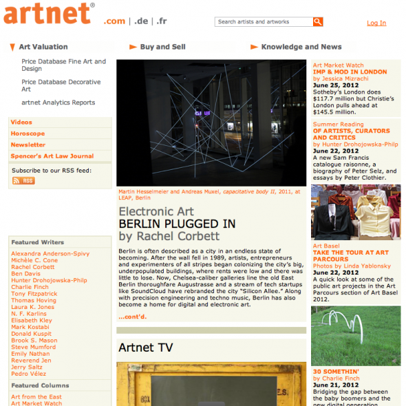 Artnet cessa la pubblicazione - ArtsLife